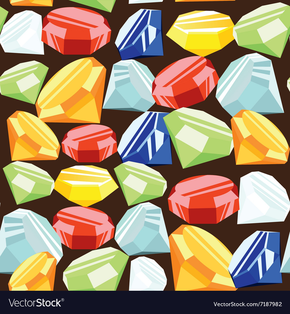 Gemstone seamless pattern Royalty Free Vector Image