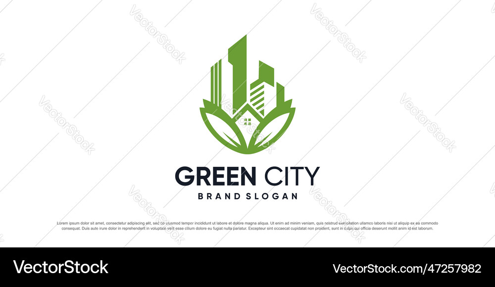 Green city logo design with modern style Vector Image