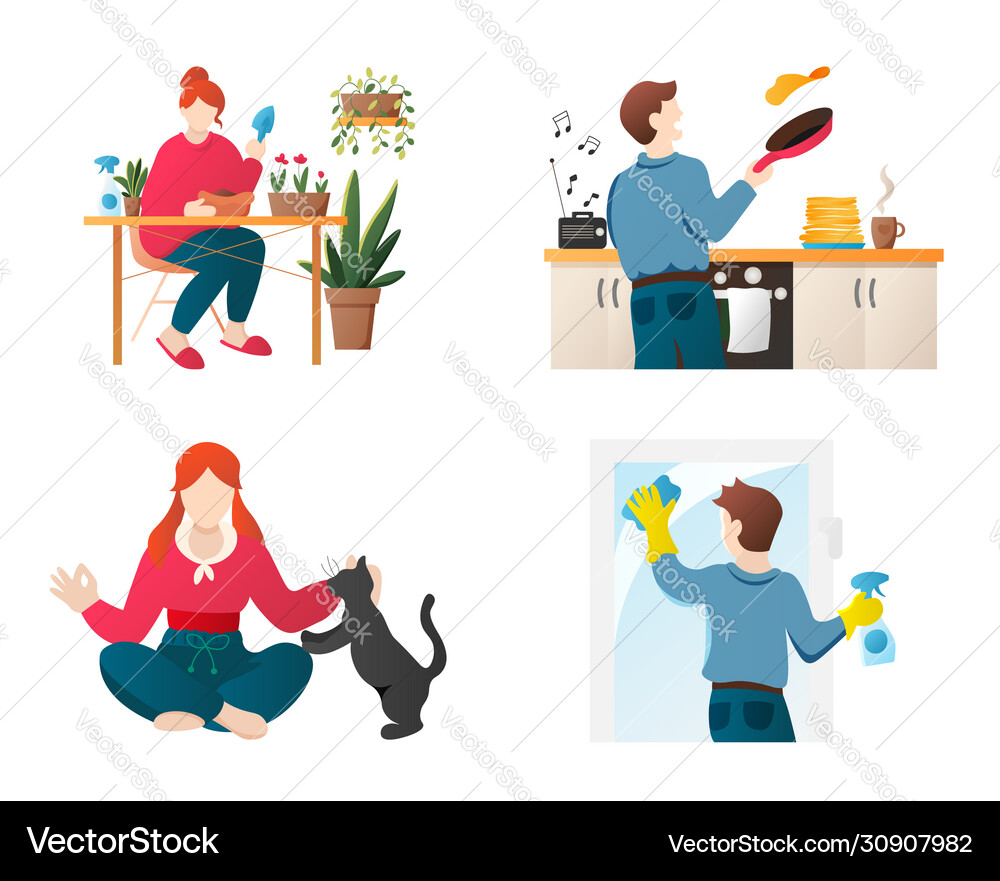 Home Activities & Hobbies Cartoon Royalty Free Vector