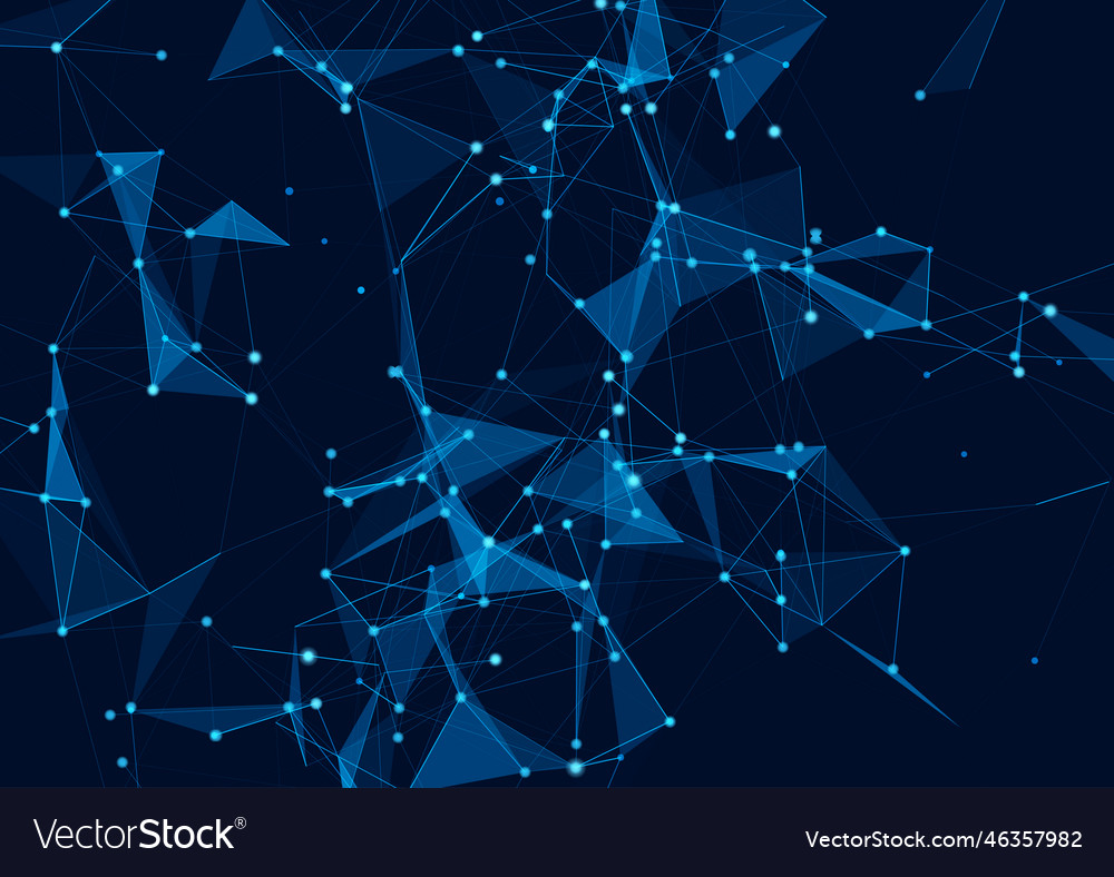 Low poly network communications background Vector Image
