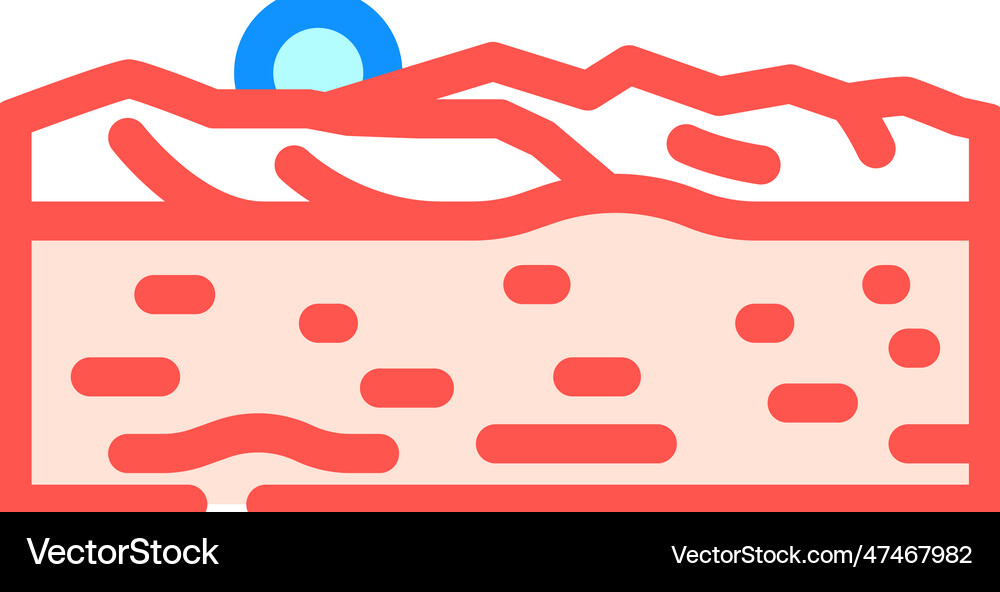 Martian sunset mars planet color icon Royalty Free Vector