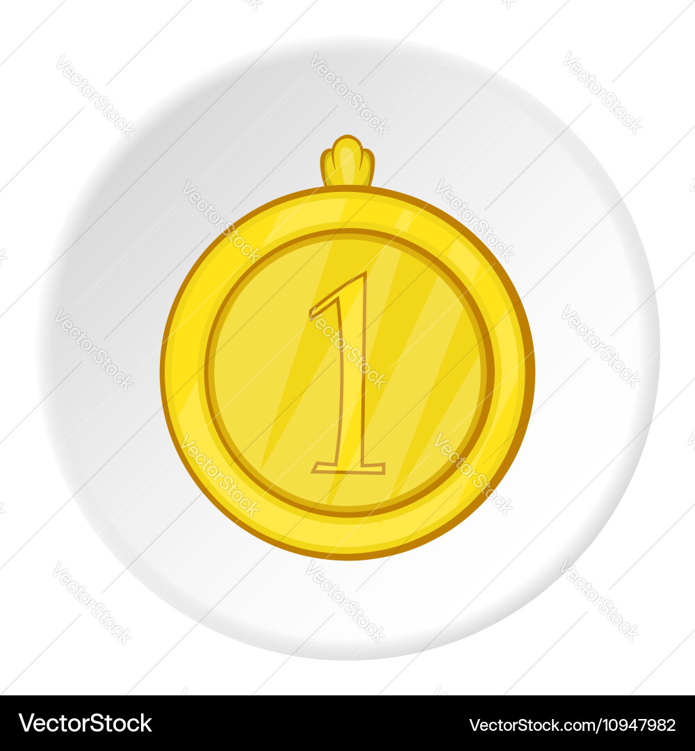 Medal for first place icon cartoon style Vector Image