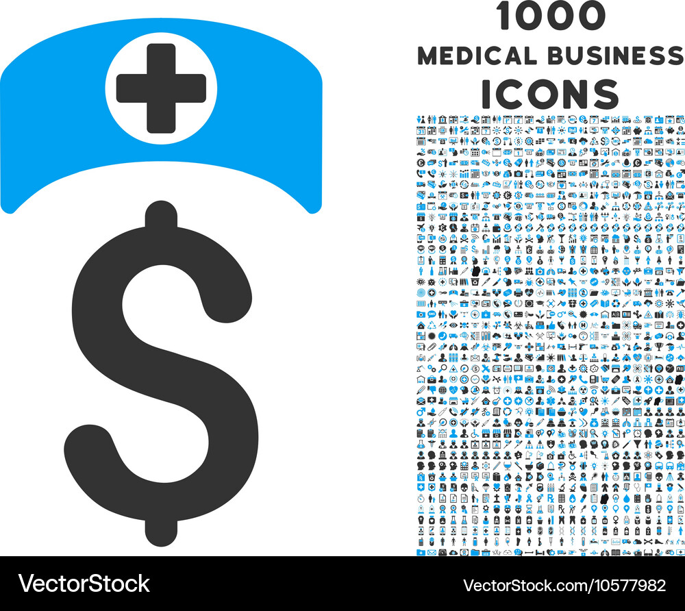 Medical business icon with 1000 Royalty Free Vector Image