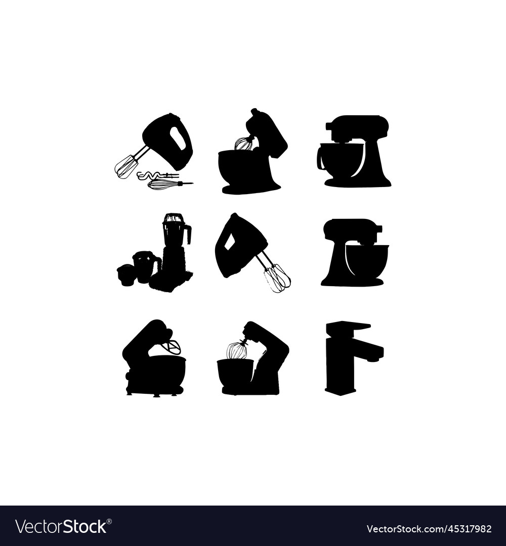 Mixer machine set creative design Royalty Free Vector Image