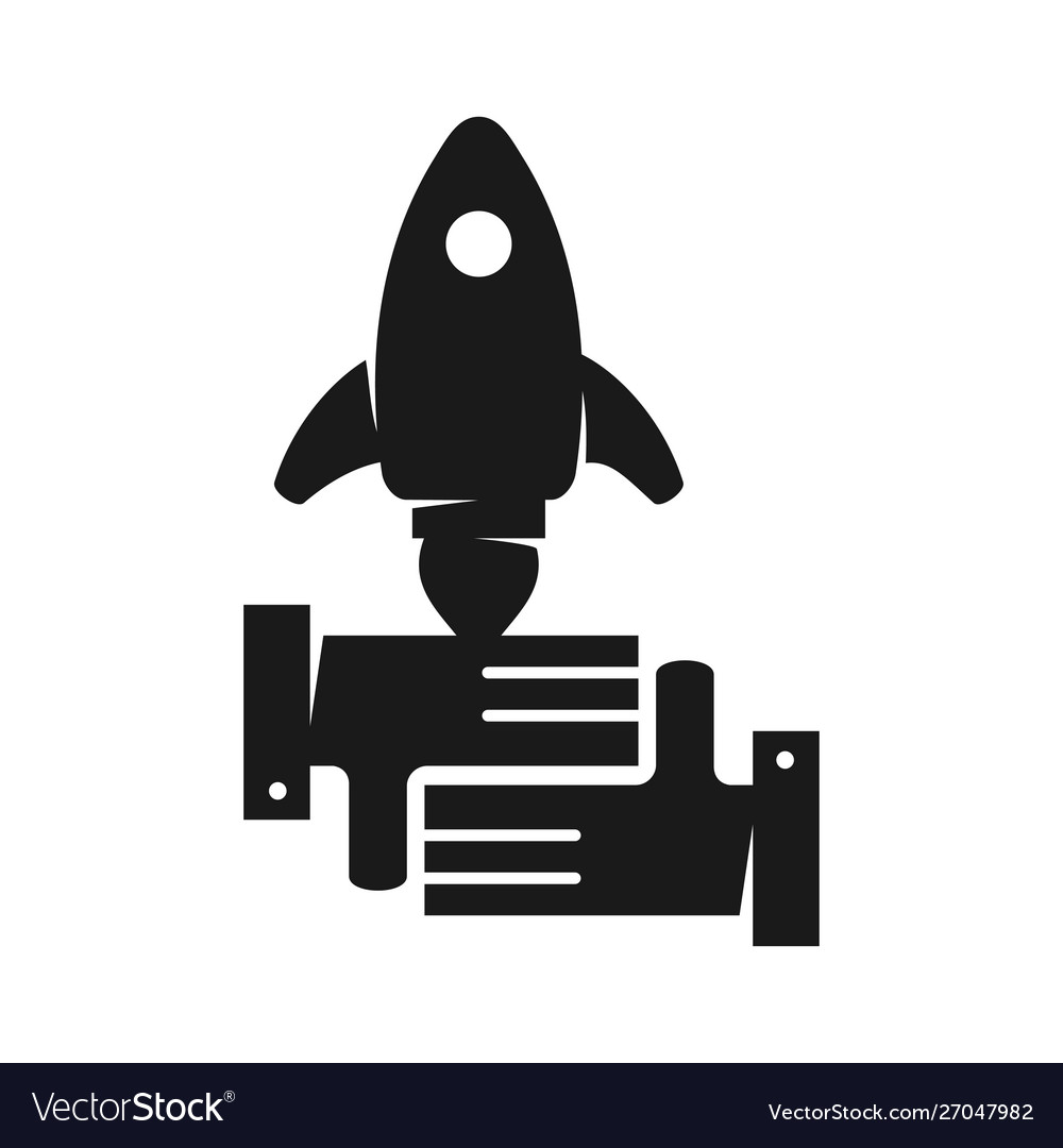 Rocket commitment teamwork together black logo Vector Image