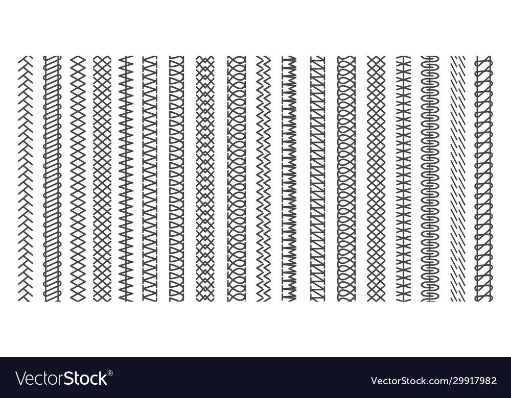 Sewing stitche patterns Royalty Free Vector Image
