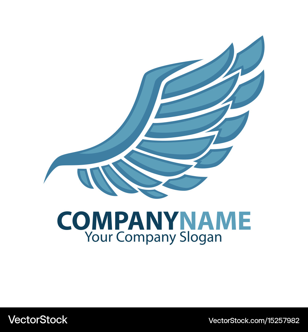 Soft blue pair of wings Royalty Free Vector Image