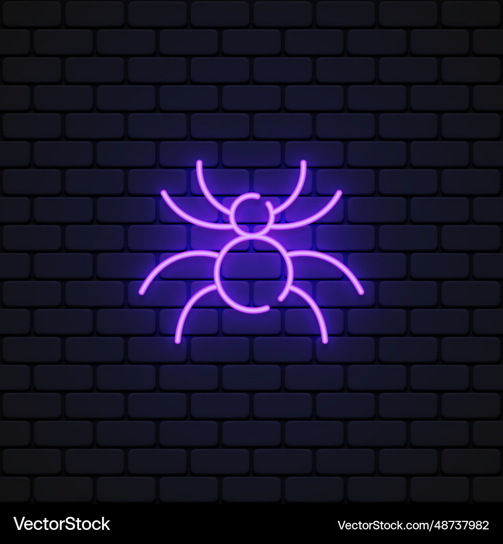 Spider neon icon great design for any purposes Vector Image