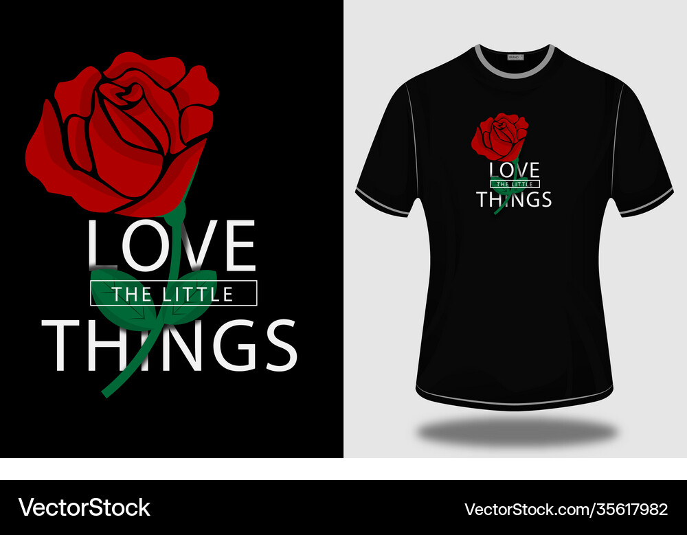 T-shirt design love little things Royalty Free Vector Image