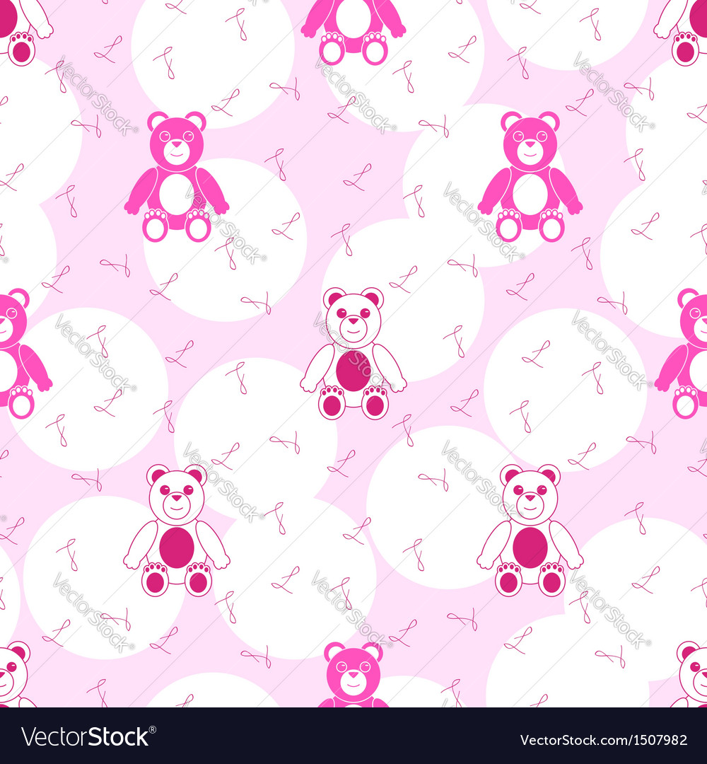 Teddy bear pink seamless pattern Royalty Free Vector Image