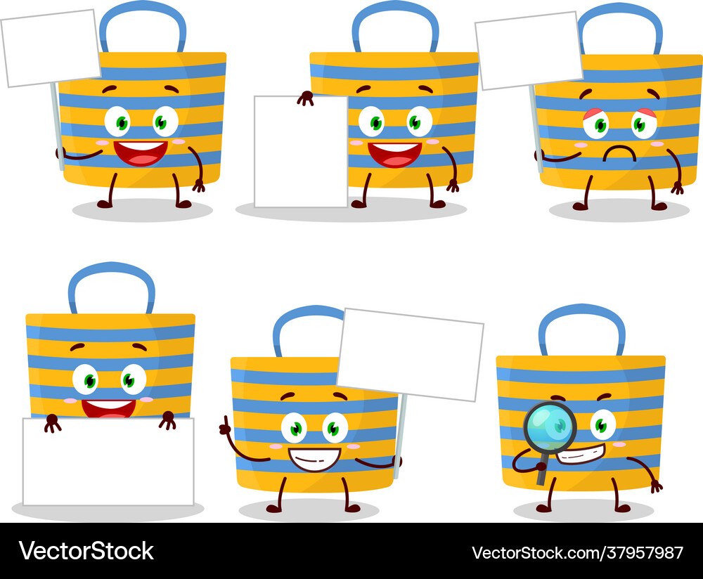Beach bag cartoon character bring information Vector Image