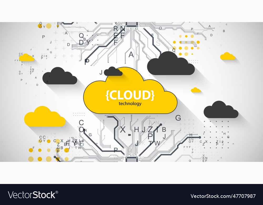 Cloud storage technology integrated digital web Vector Image