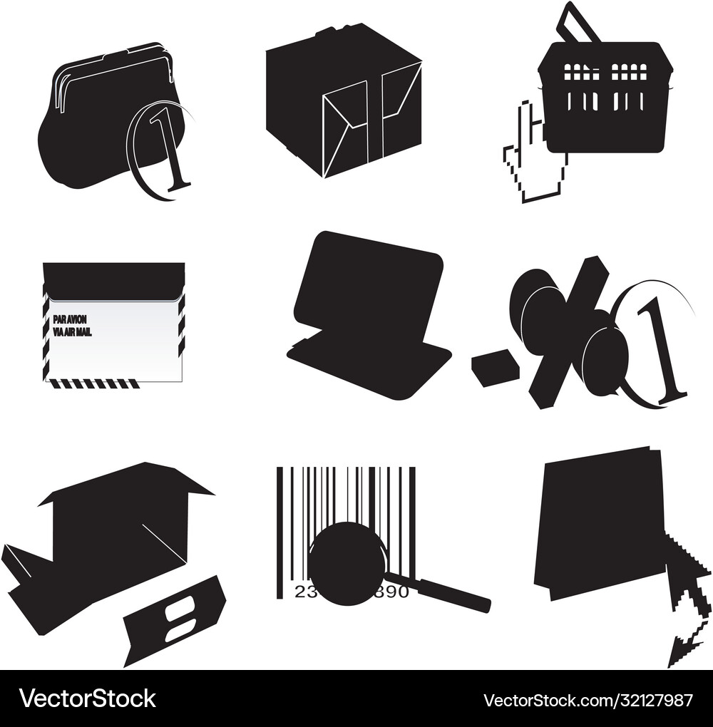 Collection icons for web design isolated on white Vector Image