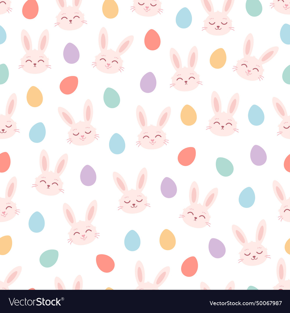 Easter bunny with easter eggs seamless pattern Vector Image