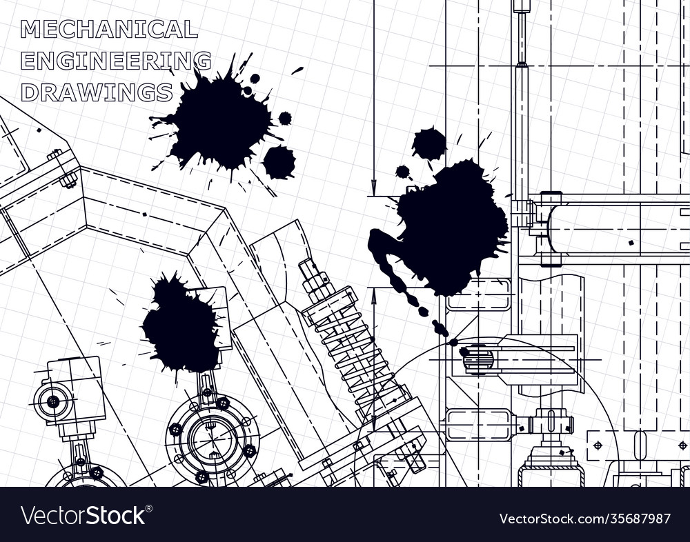 Engineering mechanical drawing Royalty Free Vector Image