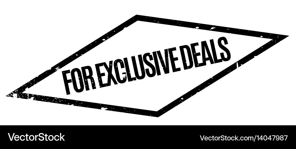 For exclusive deals rubber stamp Royalty Free Vector Image