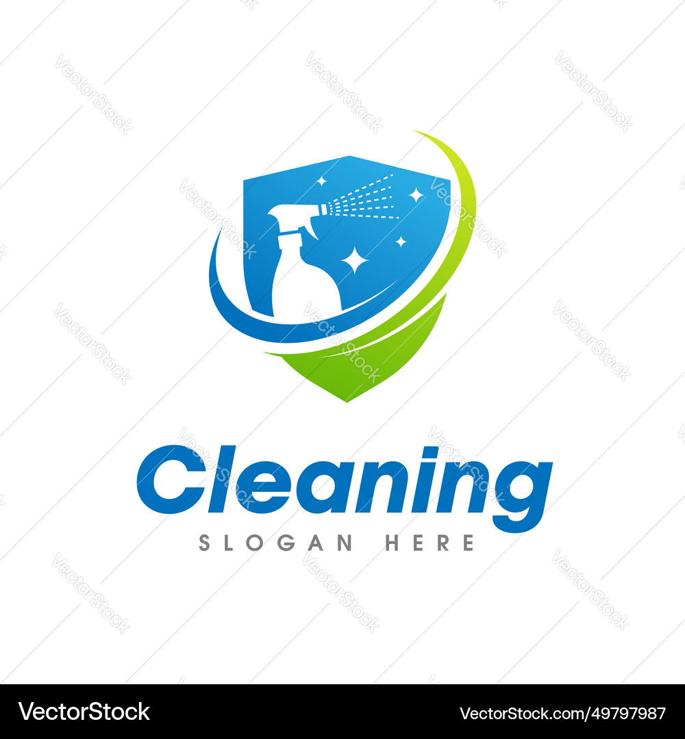 House cleaning service logo cleaner spray Vector Image