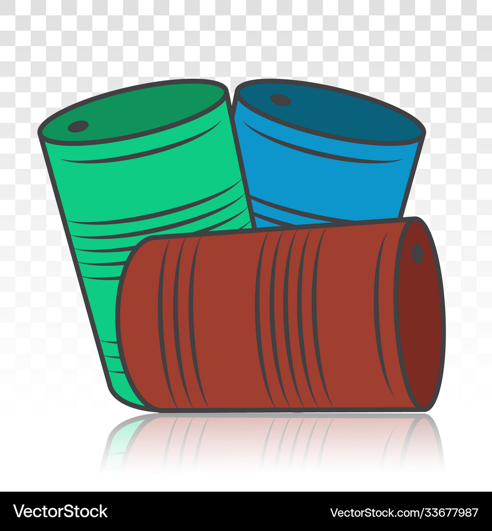 Oil drum container barrel iron steel flat Vector Image