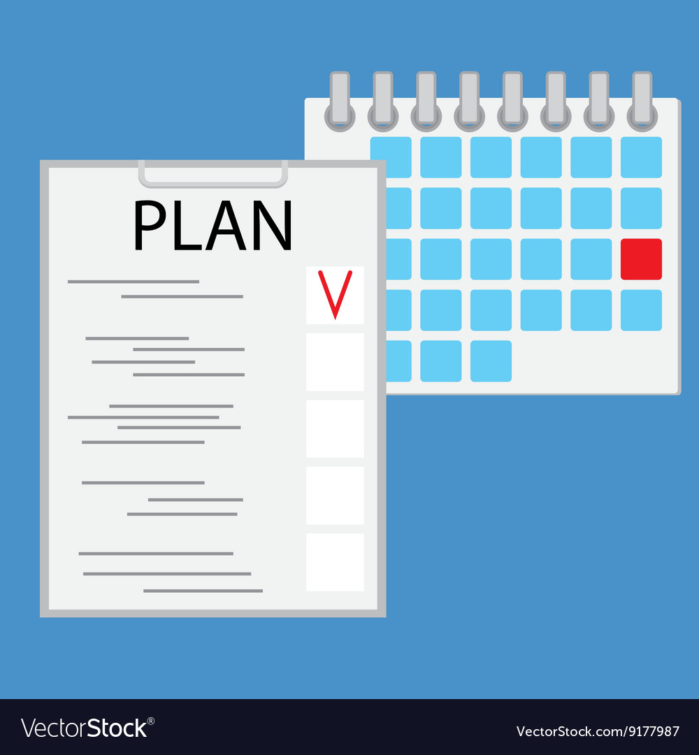 Planning day work flat Royalty Free Vector Image