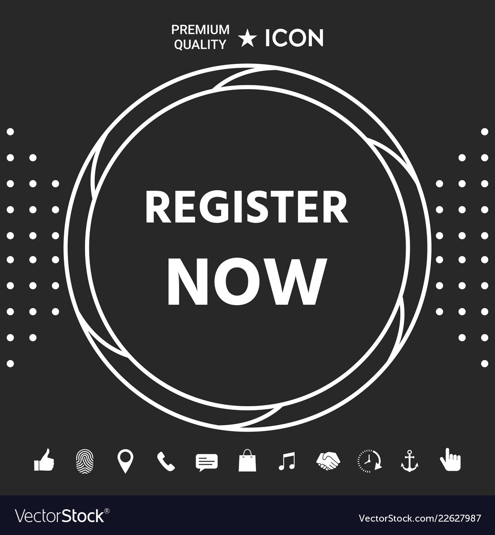 Register now button graphic elements Royalty Free Vector