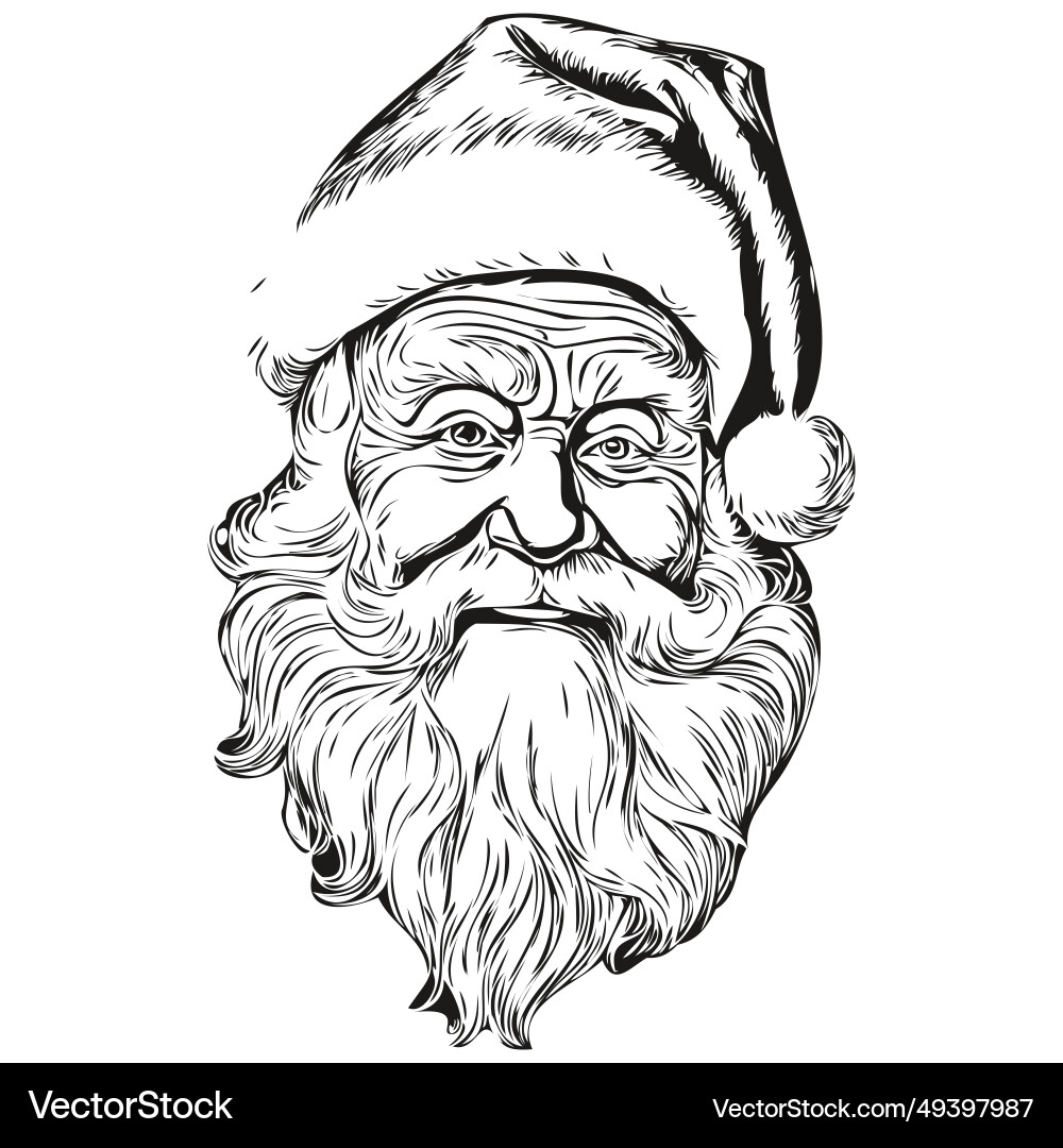 Santa claus hand-drawn vintage style Royalty Free Vector