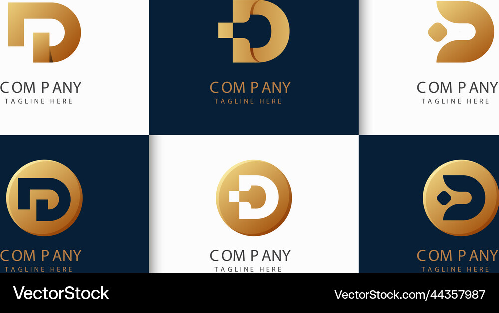 Set of creative letter d logo design template Vector Image