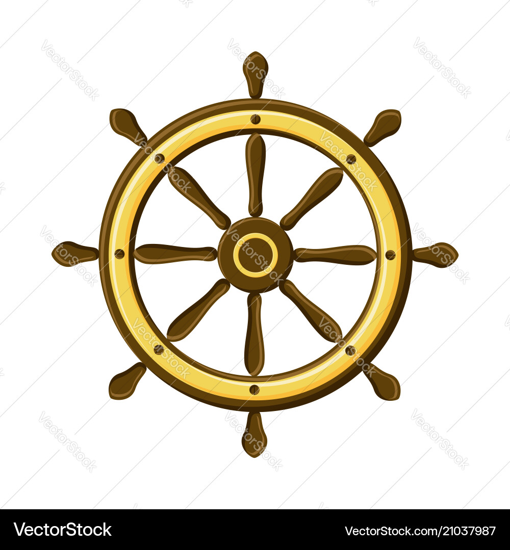 Vintage ship wheel isolated on white background Vector Image