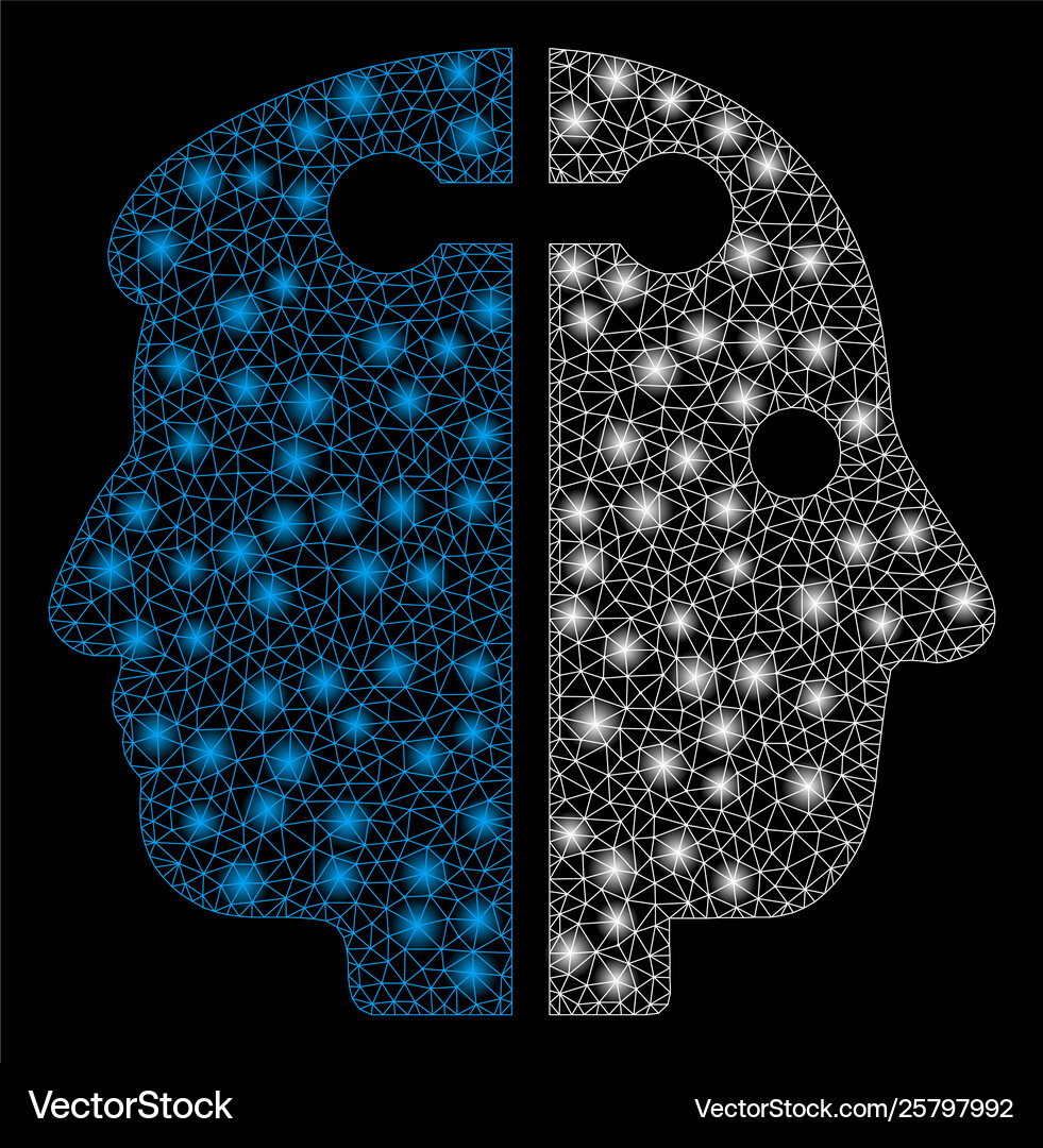 Bright mesh network dual head connection Vector Image