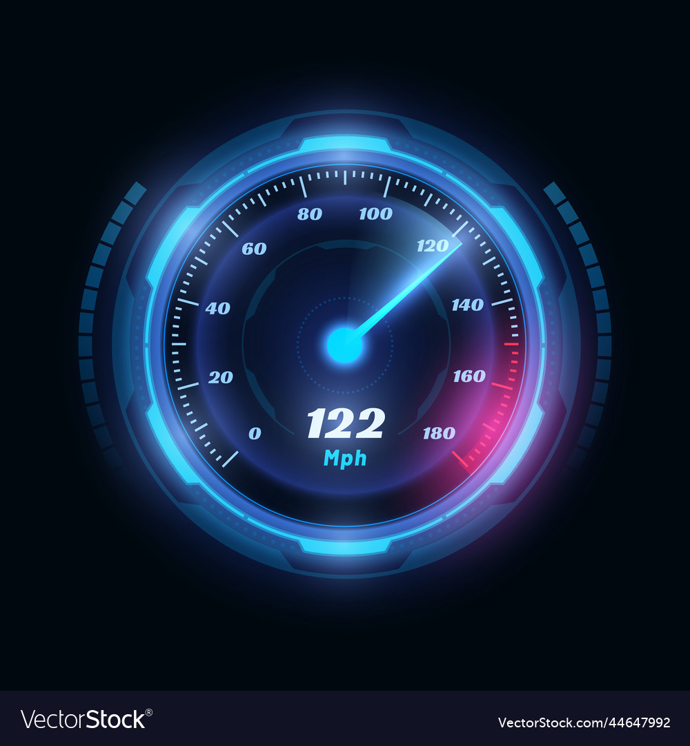 Digital Odometer Display Speedometer Indicator Vector Image