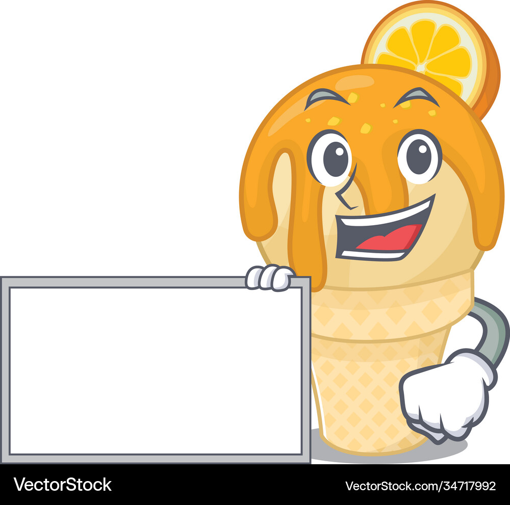 Orange ice cream cartoon character design style Vector Image