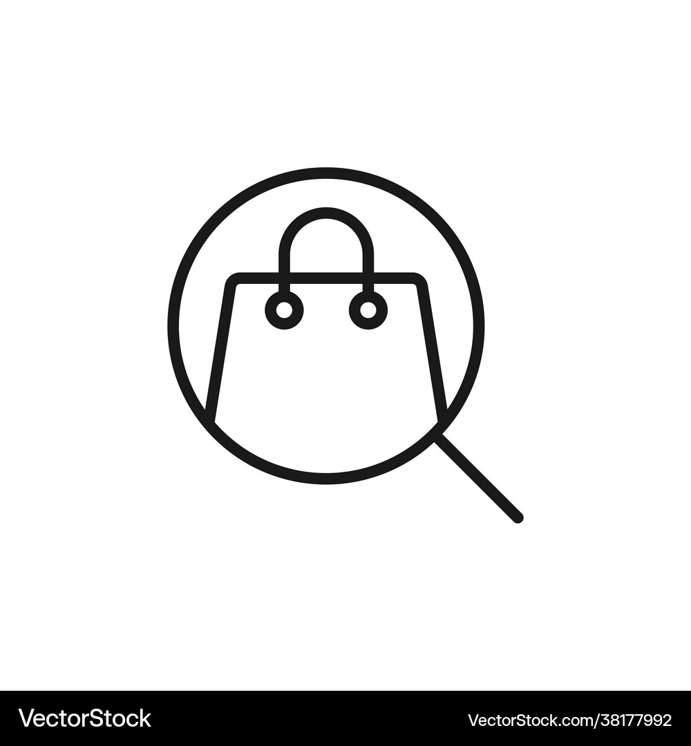 Shopping bag with search icon design bag Vector Image