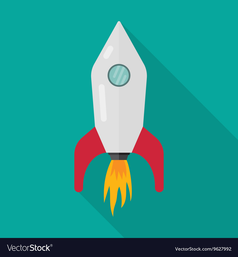 Space rocket ship start Royalty Free Vector Image