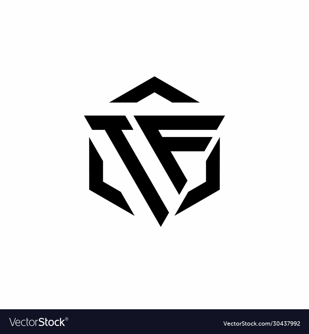 Tf logo monogram with triangle and hexagon modern Vector Image Tf logo monogram with triangle and hexagon modern Vector Image