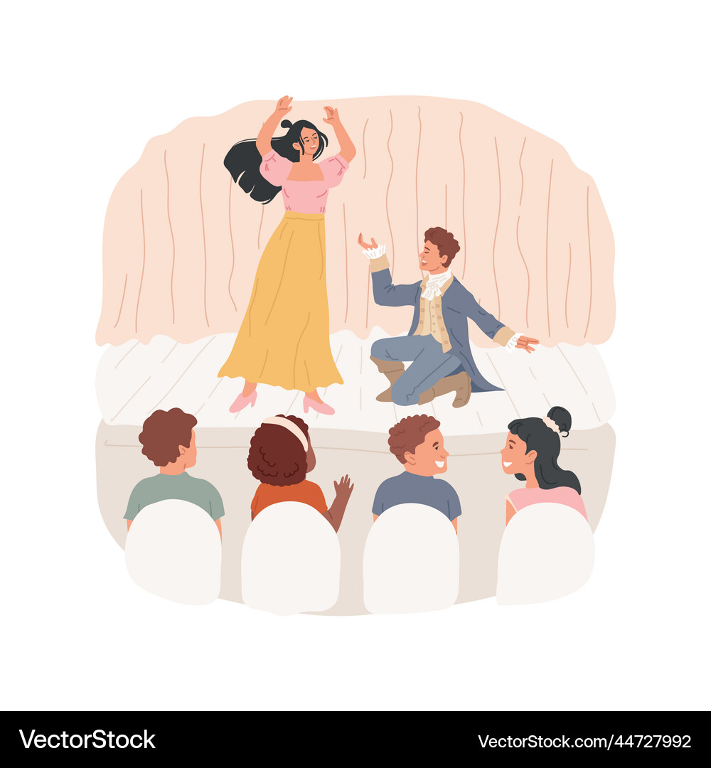 Theatre trip isolated cartoon Royalty Free Vector Image