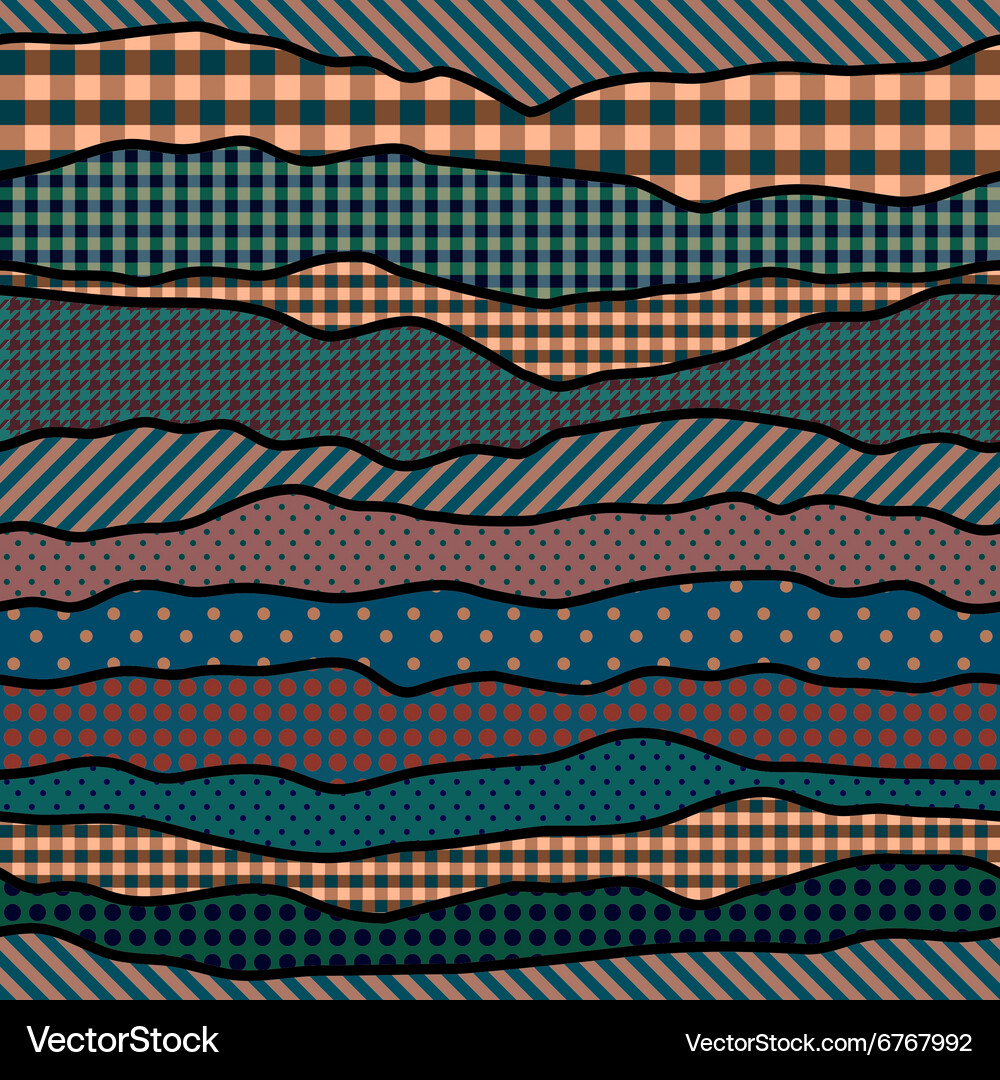 Wavy patchwork background Royalty Free Vector Image