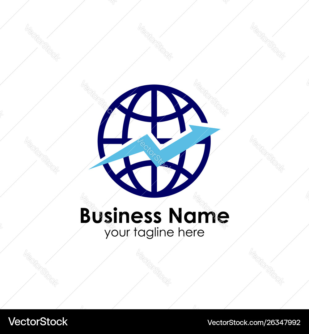 World finance business logo template globe Vector Image