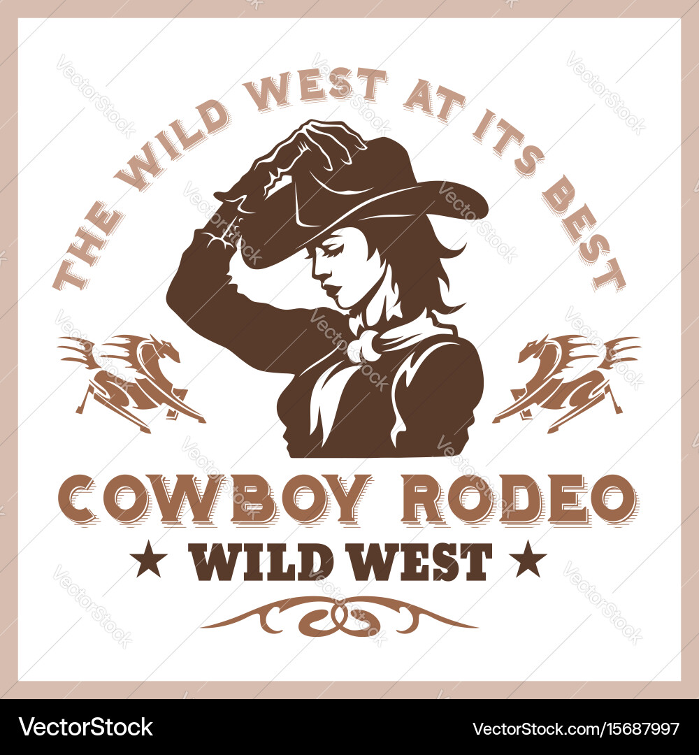 American cowboy rodeo poster Royalty Free Vector Image