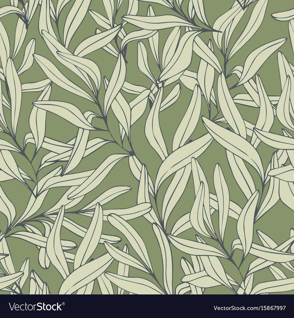 Branches hand drawing seamless pattern Royalty Free Vector