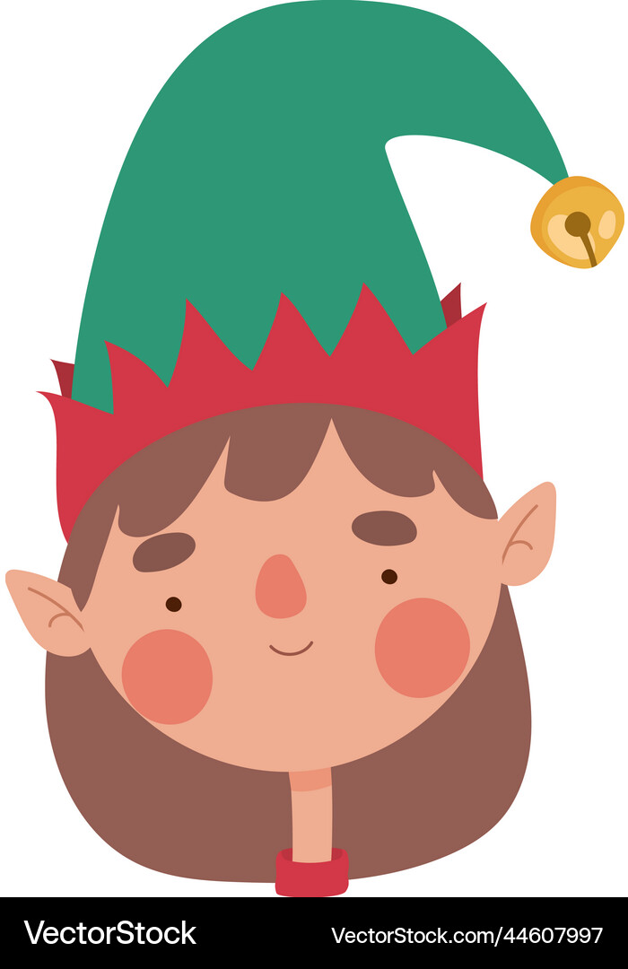 Cheerful elf woman face Royalty Free Vector Image