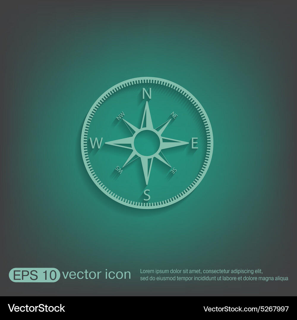 Compass icon orienteering traveling or camping Vector Image
