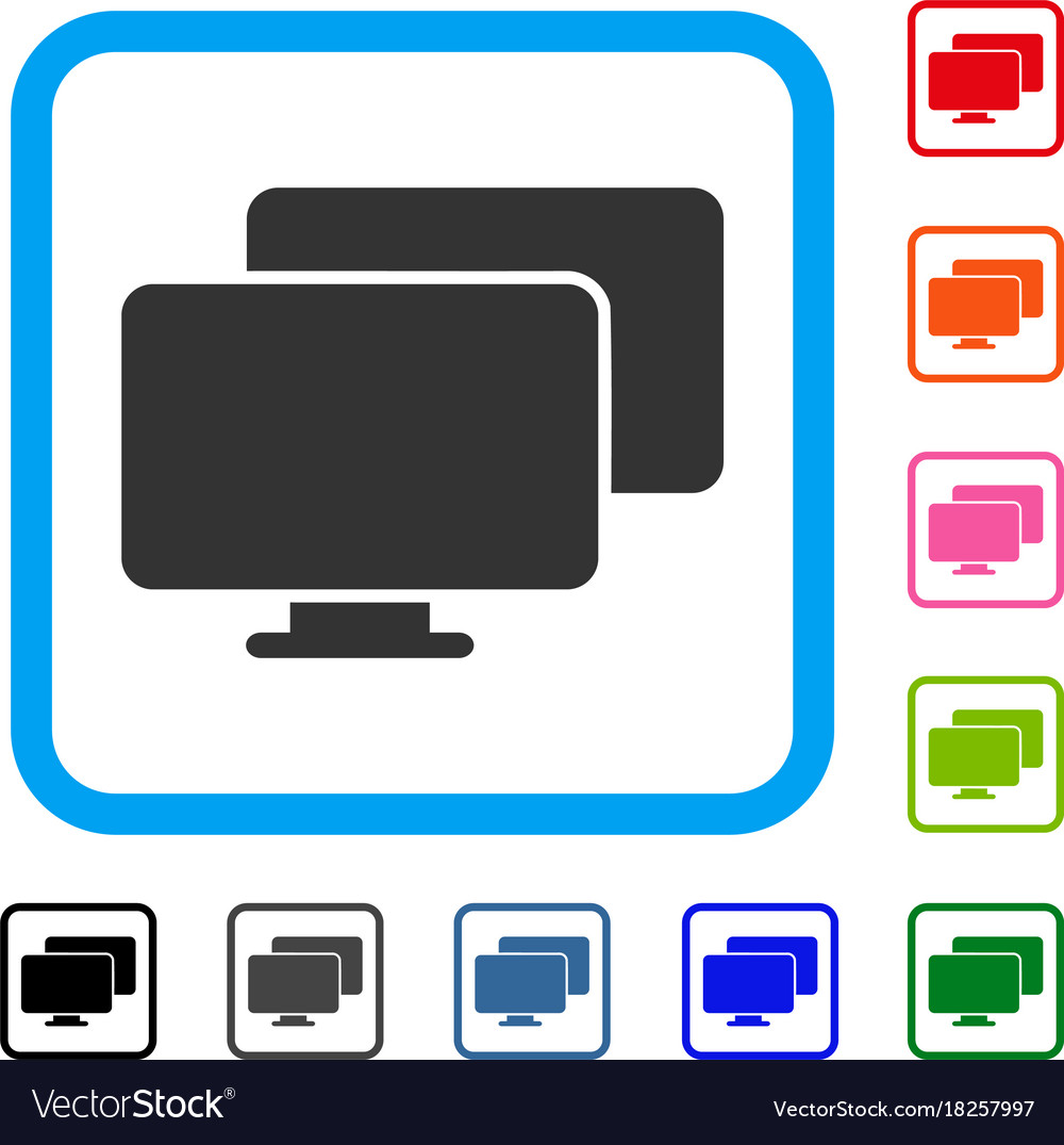 Computers framed icon Royalty Free Vector Image