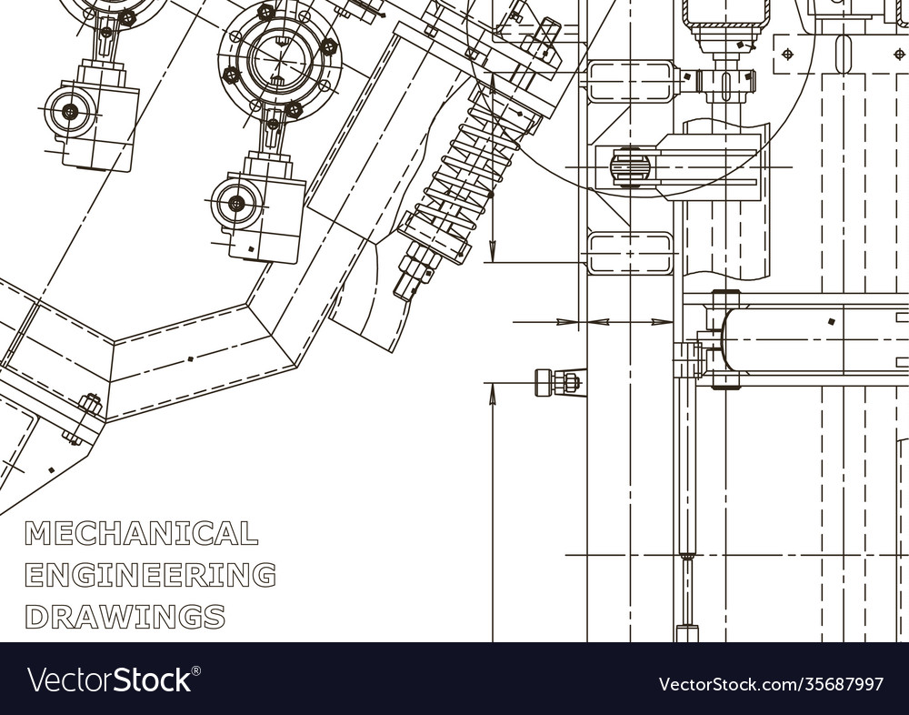 Engineering mechanical drawing Royalty Free Vector Image