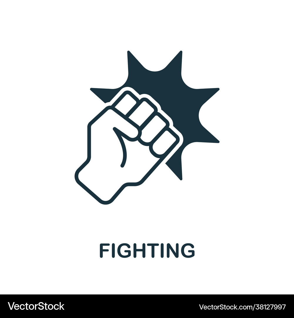 Fighting icon from video games collection simple Vector Image