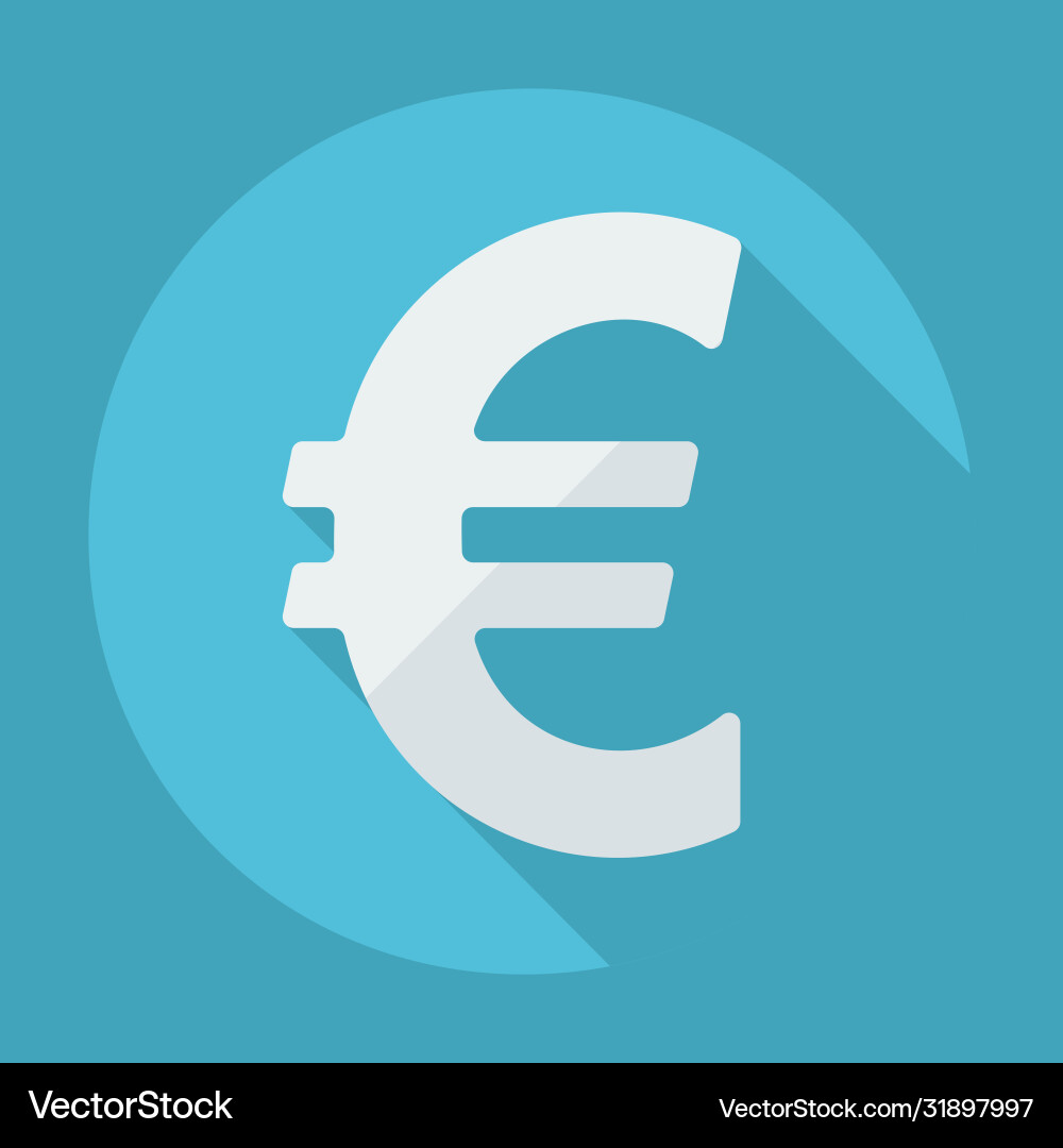 Flat modern design with shadow euro symbol Vector Image
