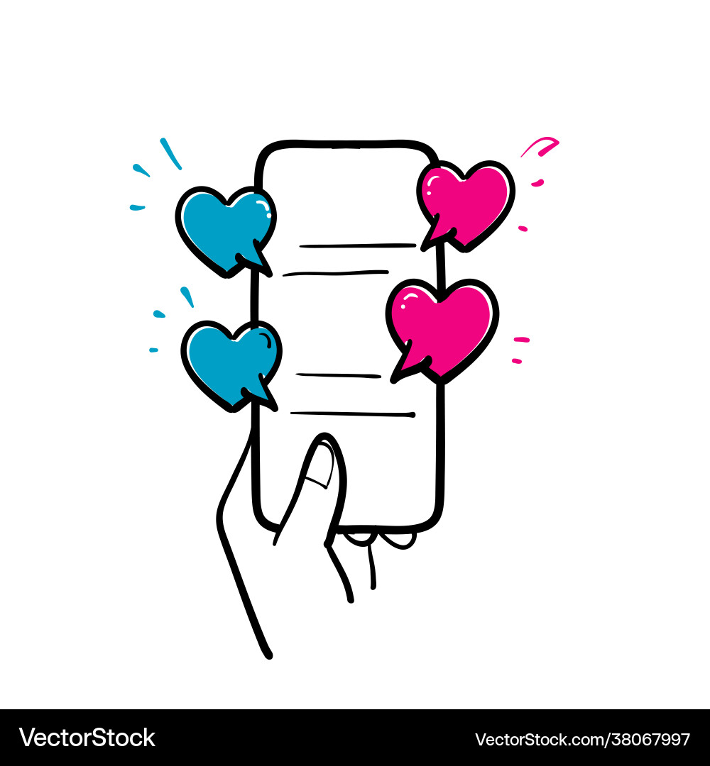 Hand drawn doodle love chat icon isolated Vector Image