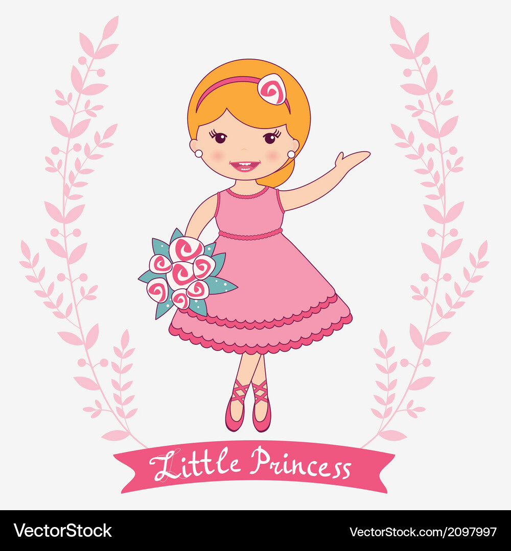 Lovely Princess with Flowers Royalty Free Vector Image