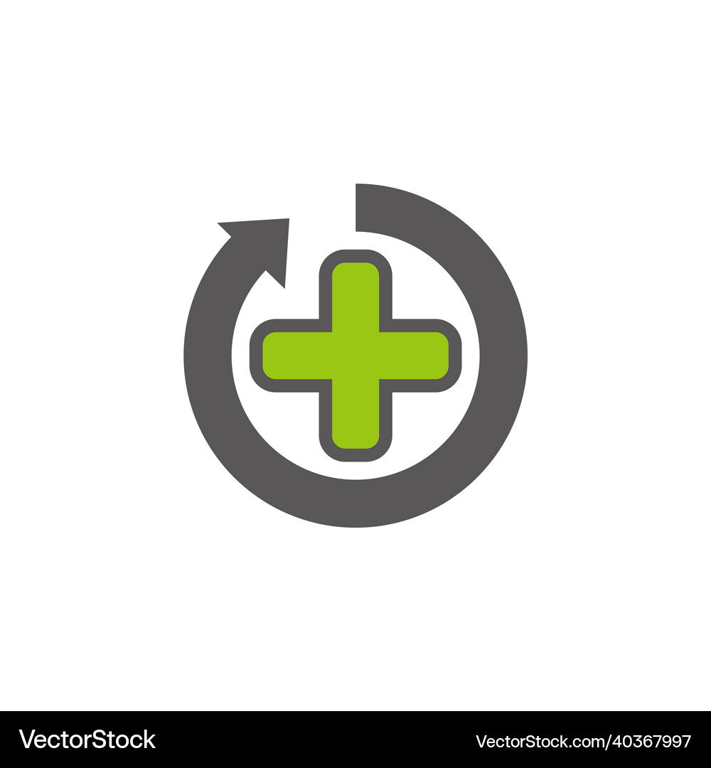 Medical circle arrow logo icon Royalty Free Vector Image