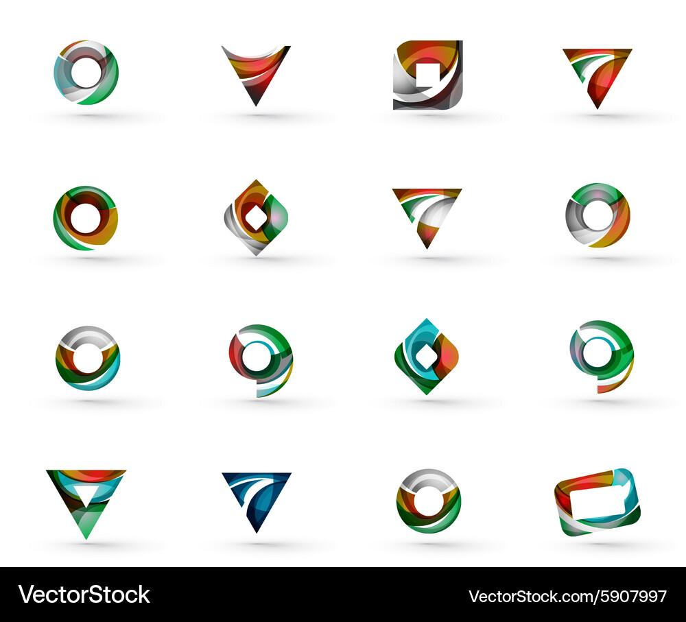 Set of various geometric icons - rectangles Vector Image