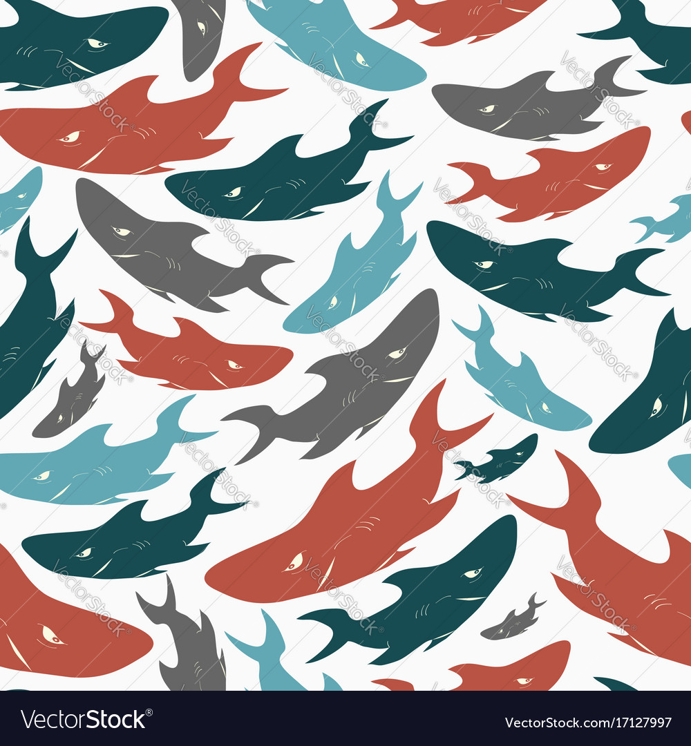 Shark seamless pattern Royalty Free Vector Image