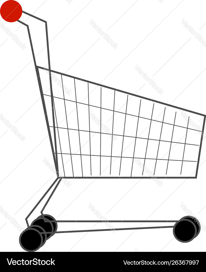 Shopping cart on white background Royalty Free Vector Image